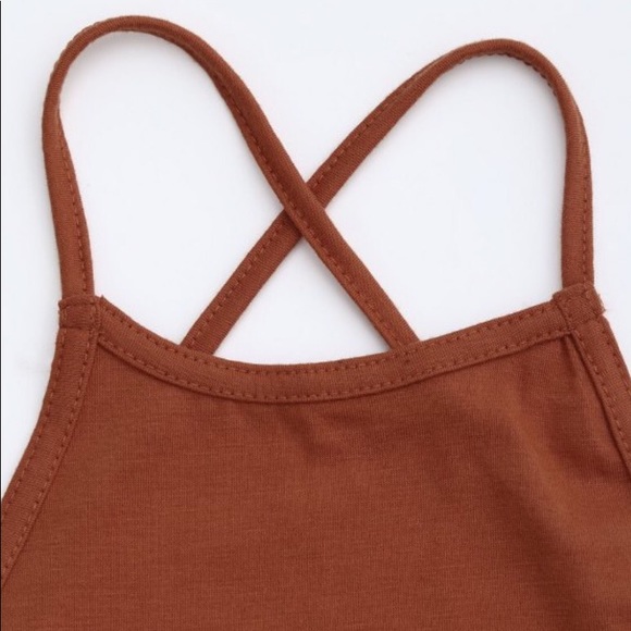 Zaful | Tops | Rust Cropped Tank Top With Open Back | Poshmark